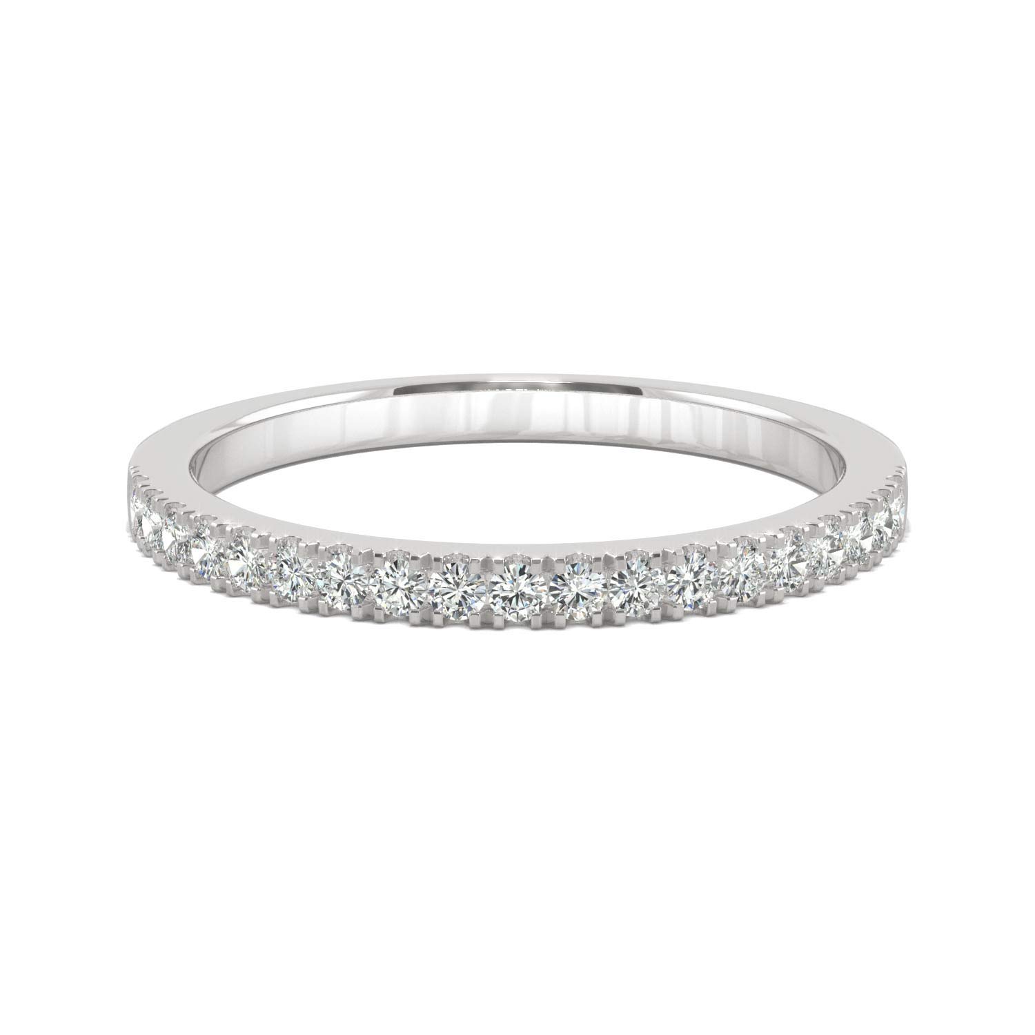 14K White Gold 1.5mm Round Moissanite Wedding Band-size 9 0.29cttw DEW by Charles & Colvard