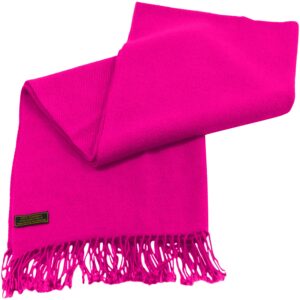 CJ Apparel Hot Pink 100% Cashmere Shawl Pashmina Scarf Wrap Stole Hand Made in Nepal NEW