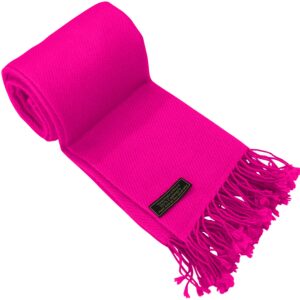 CJ Apparel Hot Pink 100% Cashmere Shawl Pashmina Scarf Wrap Stole Hand Made in Nepal NEW