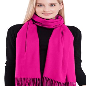 CJ Apparel Hot Pink 100% Cashmere Shawl Pashmina Scarf Wrap Stole Hand Made in Nepal NEW