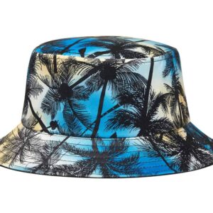 Quanhaigou Unisex Sun Hats, Fashion Beach Bucket Hat for Men Women,Summer Outdoor Boy's Girls Boonie Cap Breathable Packable (Palm Tree)