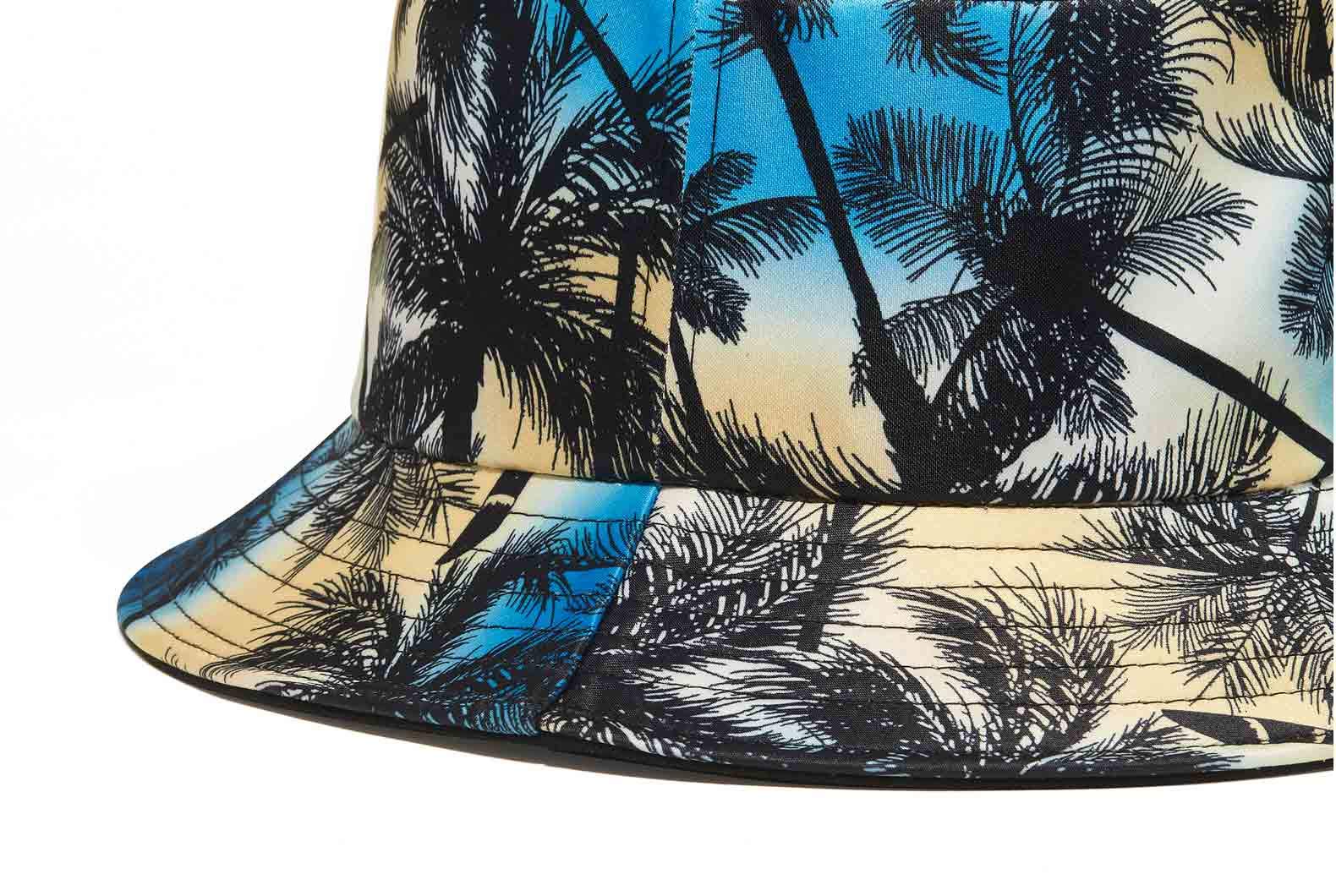 Quanhaigou Unisex Sun Hats, Fashion Beach Bucket Hat for Men Women,Summer Outdoor Boy's Girls Boonie Cap Breathable Packable (Palm Tree)