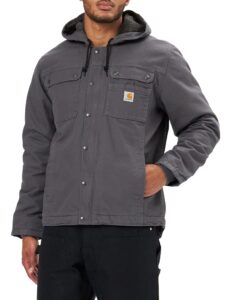 carhartt mens bartlett jacket (regular and big & tall sizes) work utility outerwear, gravel, xx-large us