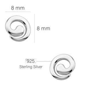 SOFIA MILANI - Solid 925 Sterling Silver Earrings for Women - Wave Spiral Stud Earrings - 20638