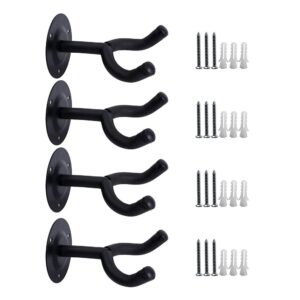 honesty guitar hanger, 4-pack,for wall hangers, premium guitar hooks perfectly displayed in music retail stores/bedrooms/bars, black