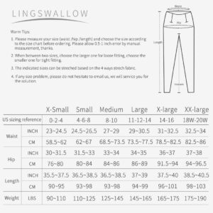 Lingswallow High Waist Yoga Pants - Yoga Pants with Pockets Tummy Control, 4 Ways Stretch Workout Running Yoga Leggings (Black, Large)