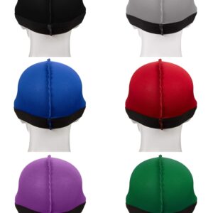 6 Pieces Silky Wave Caps for Men Kids 360 Wave Durag Cap Elastic Wave Velvet Hat (Black, Silver, Red, Green, Purple, Blue)