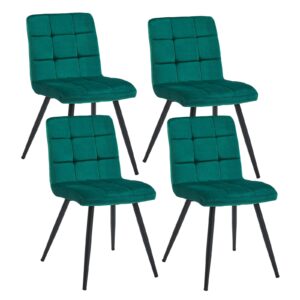 duhome velvet dining chairs set of 4,mid century modern dining room chairs with metal legs,accent chairs side chairs reading chairs for living room kitchen home bedroom vanity atrovirens