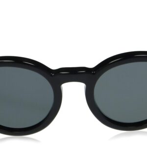 Polo Ralph Lauren PH4149 Round Sunglasses, Shiny Black/Grey, 49 mm