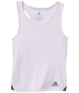 adidas girls club tank, purple tint/grey six, small