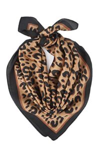 your smile silk like leopard scarf square satin hair scarf fashion neck scarfs for women 27'' x 27'',leopard print