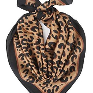 YOUR SMILE Silk Like Leopard Scarf Square Satin Hair Scarf Fashion Neck Scarfs for Women 27'' x 27'',Leopard Print