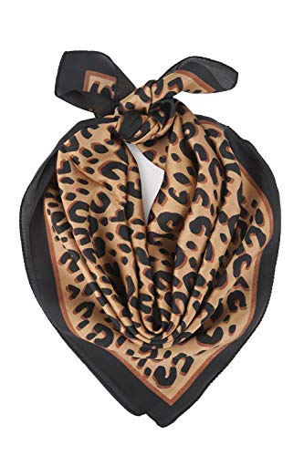 YOUR SMILE Silk Like Leopard Scarf Square Satin Hair Scarf Fashion Neck Scarfs for Women 27'' x 27'',Leopard Print