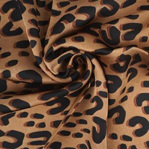 YOUR SMILE Silk Like Leopard Scarf Square Satin Hair Scarf Fashion Neck Scarfs for Women 27'' x 27'',Leopard Print