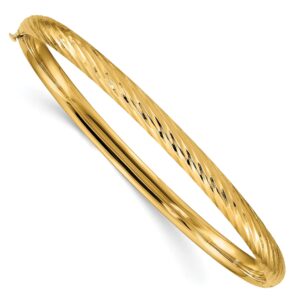 icecarats 14k yellow gold 4.75mm hinged bangle bracelet