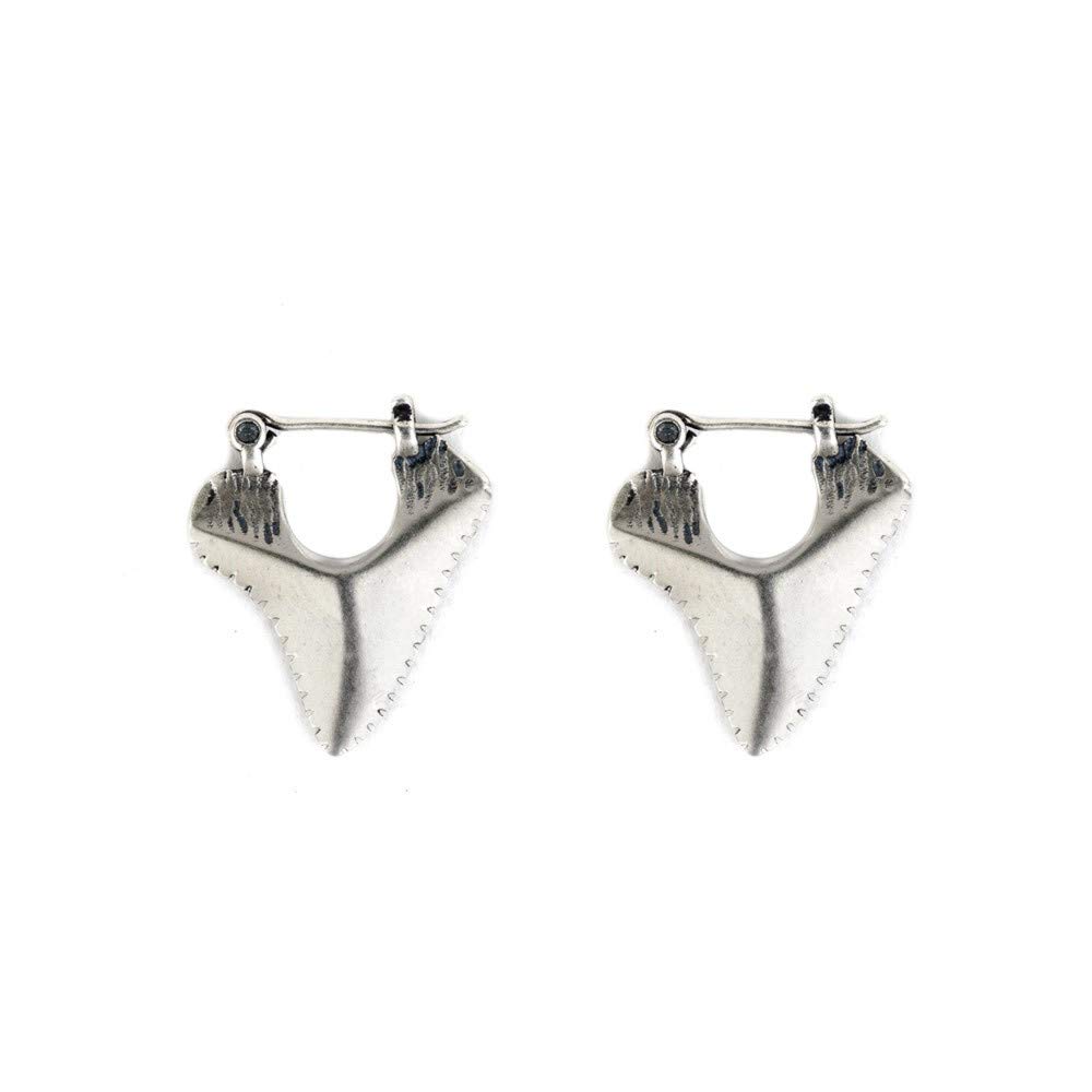 925 Sterling Silver Earrings Women's Vintage Accessories Large Version of Exaggerated Zigzag Shark Teeth Studs Personality Fashion Creative Gift Trend Old Craft