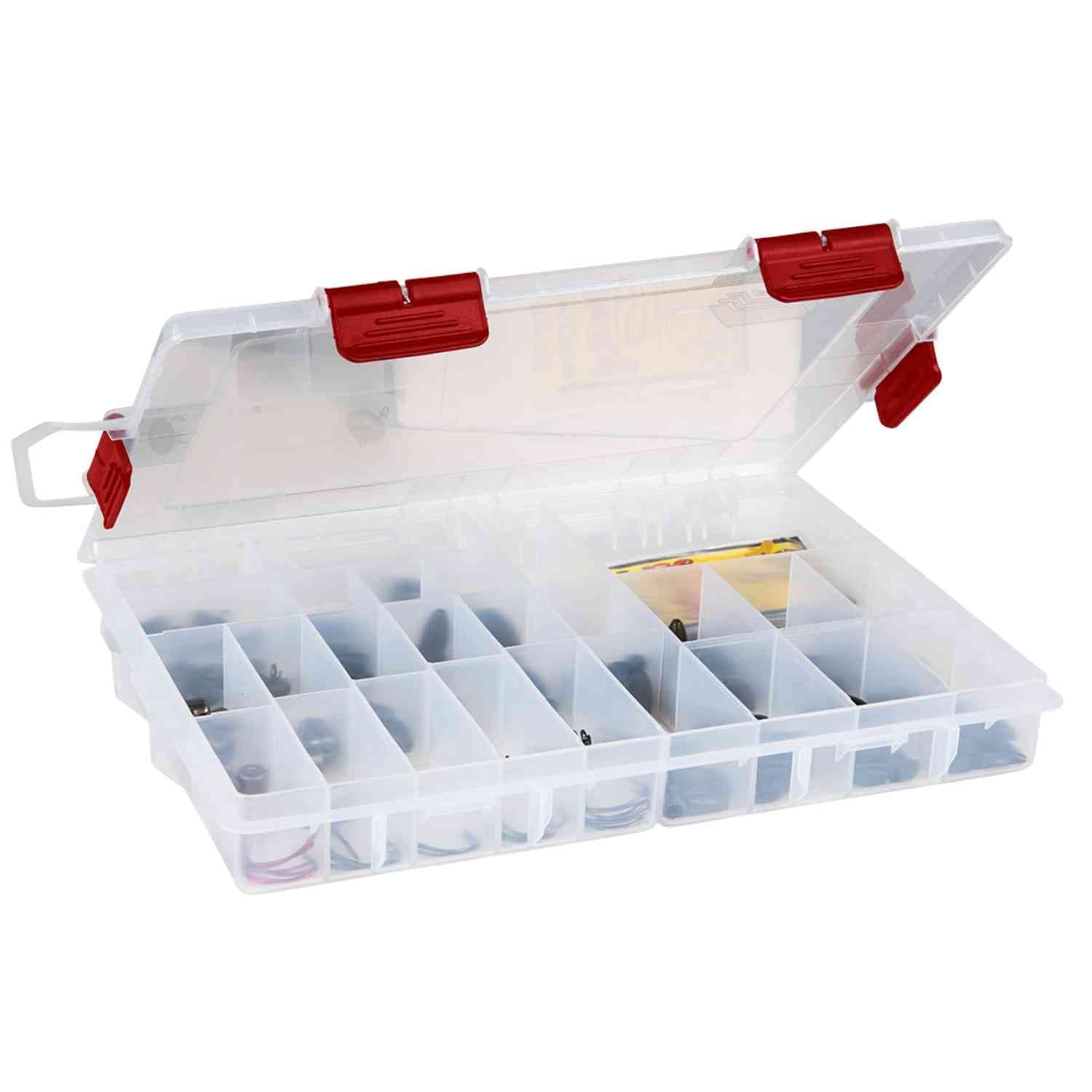 Plano RUSTRICTOR Terminal Stowaway, Premium Tackle Storage with Rust Prevention, Clear, Transparent/Red