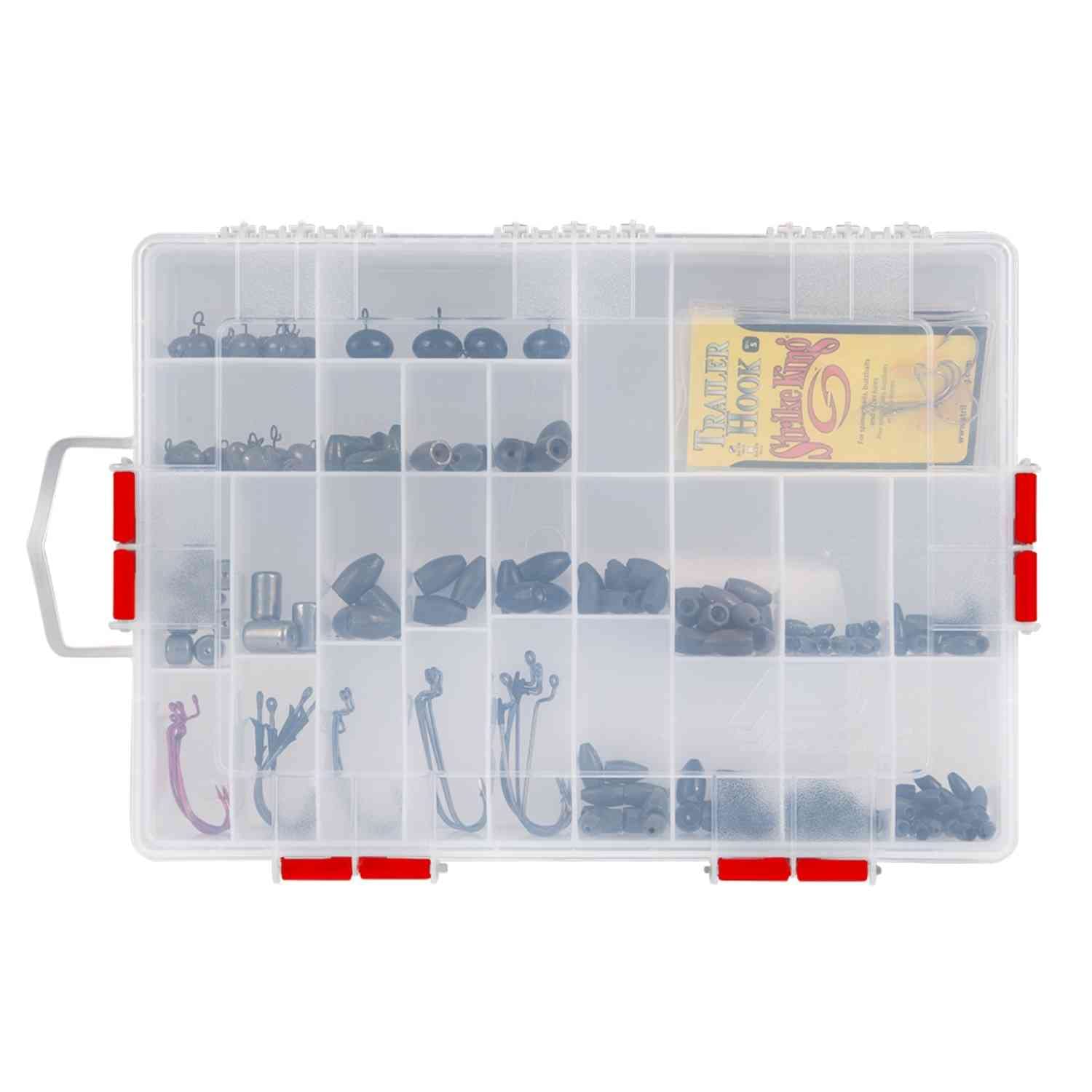 Plano RUSTRICTOR Terminal Stowaway, Premium Tackle Storage with Rust Prevention, Clear, Transparent/Red