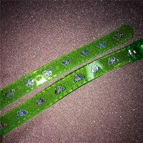 Women Girls Candy Color Holo Butterfly Waist Belt With Buckle Fluorescent Clear Jelly Belt for Jeans Pants Dresses