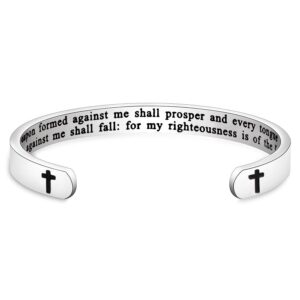 gzrlyf isaiah 54:17 bracelet no weapon formed against me shall prosper bracelet religious gifts (cuff bracelet)