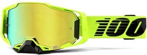 100% armega premium protective goggle (nuclear citrus - gold mirror lens)