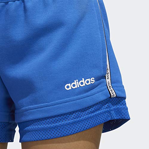 adidas Women's Essentials Material Mix Shorts Blue/White X-Large