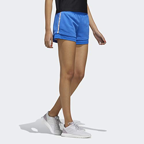 adidas Women's Essentials Material Mix Shorts Blue/White X-Large