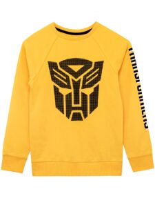 transformers boys sweatshirt size 10 yellow