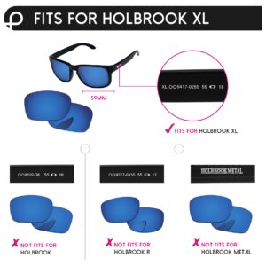 PapaViva Replacement Lenses for Oakley Holbrook XL OO9417 Sunglass Ice Blue Polarized