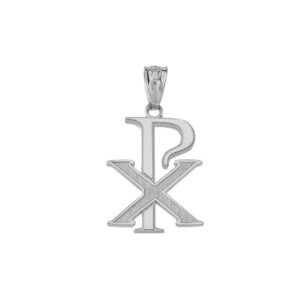 claddagh gold religious jewelry solid 925 sterling silver chi rho px xp christogram symbol charm pendant