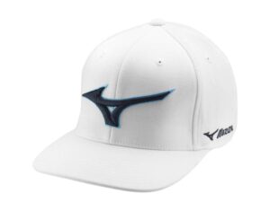 mizuno diamond snapback hat, white, osfm