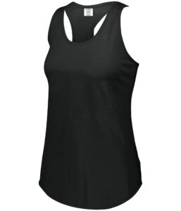 augusta sportswear womens lux tri-blend tank, black heather, 2xl