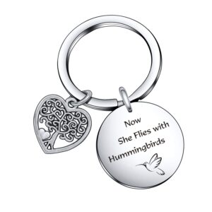 de&ai hummingbirds jewelry mom memorial keychain loss of loved one gift father bereavement keychain hummingbirds sympathy jewelry hummingbirds remembrance keychain