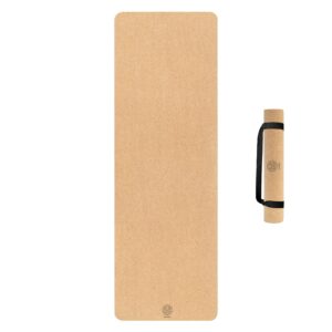 satoriconcept cork yoga mat - 100% eco friendly cork & rubber, lightweight with perfect size (72” x 24”) and 4mm thick, non slip, sweat-resistant, innovative exercise mat for hot yoga (original)