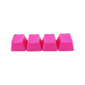 big chic blank tpr rubber gaming keycaps 4 keys set 1u for cherry mx mechanical keyboards compatible oem (r0, neon pink)