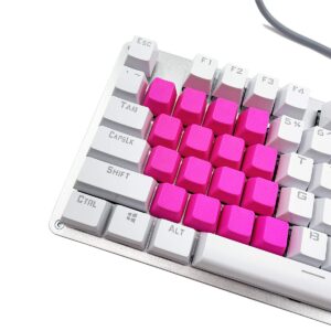 Big Chic Blank TPR Rubber Gaming Keycaps 4 Keys Set 1u for Cherry MX Mechanical Keyboards Compatible OEM (R0, Neon Pink)