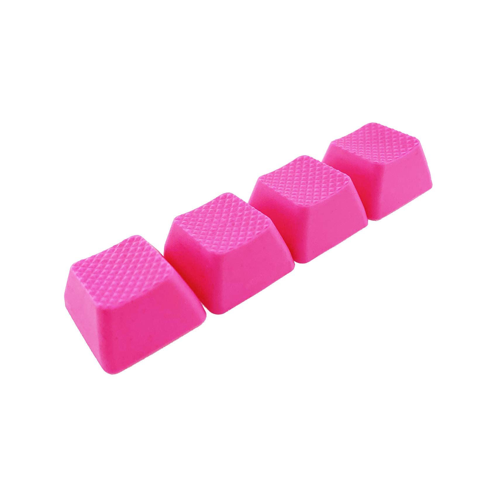 Big Chic Blank TPR Rubber Gaming Keycaps 4 Keys Set 1u for Cherry MX Mechanical Keyboards Compatible OEM (R0, Neon Pink)