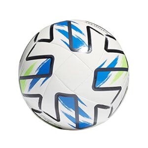 adidas Unisex-Adult MLS Nativo XXV Club Ball, White/Solar Green/Glory Blue/Black, 4