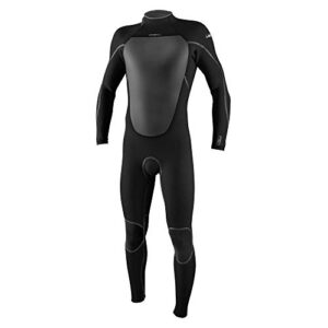 o'neill men's heat 4/3mm back zip full wetsuit, black/black, l