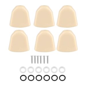 tuning peg button, 6 pcs/ set tuning pegs machine heads acrylic buttons for acoustic electric guitar(beige) guitar key 10 mm head guitar tuning pegs guitar tuner buttons