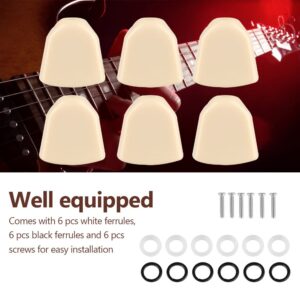 Tuning Peg Button, 6 PCS/ Set Tuning Pegs Machine Heads Acrylic Buttons for Acoustic Electric Guitar(Beige) Guitar Key 10 Mm Head Guitar Tuning Pegs Guitar Tuner Buttons