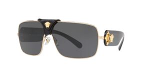 versace man sunglasses gold frame, dark grey lenses, 0mm