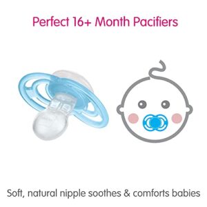 MAM Perfect Night Baby Pacifier, Patented Nipple, Glows in the Dark, 2 Pack, 16+ Months, Blue/Boy,2 Count (Pack of 1)