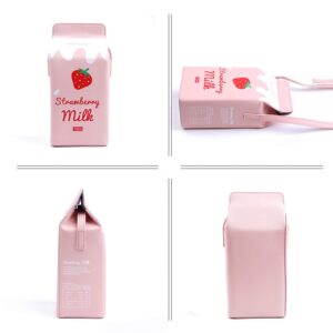 LUI SUI Fruits Banana Strawberry Milk Box Cross Body Purse Bag Women Phone Wallet Shoulder Bags