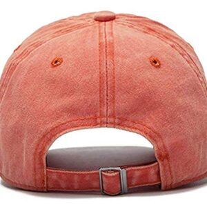 Aedvoouer Men Women Baseball Cap Vintage Washed Distressed Hats Twill Plain Adjustable Dad-Hat,BC-Orange