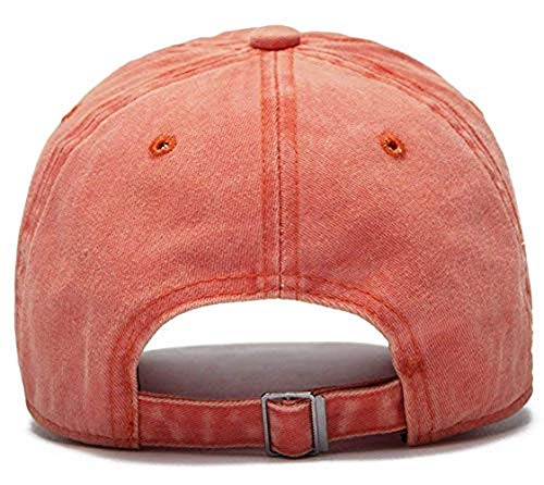 Aedvoouer Men Women Baseball Cap Vintage Washed Distressed Hats Twill Plain Adjustable Dad-Hat,BC-Orange