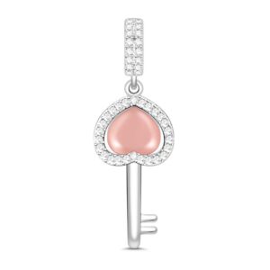 gnoce key pendant charms 925 sterling silver key to my heart pendant with 18k rose gold plated heart fit all bracelet necklace women gifts