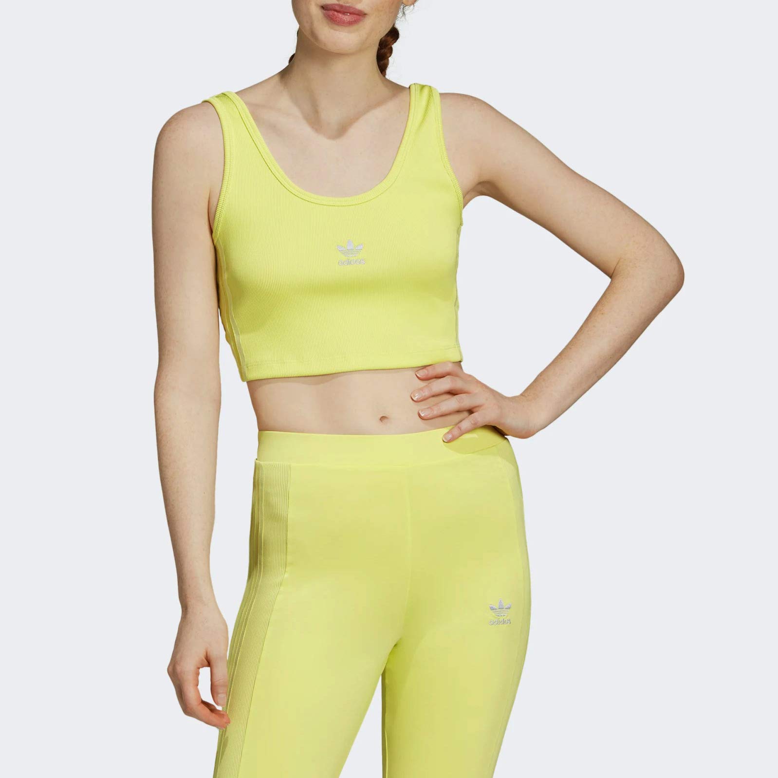 Adidas Cropped Tank Yellow Size Large