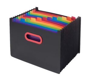 snopake a4 rainbow and black desk expander/organiser 13-part [pack of 1] ref: 15851