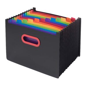 Snopake A4 Rainbow and Black Desk Expander/Organiser 13-Part [Pack of 1] Ref: 15851